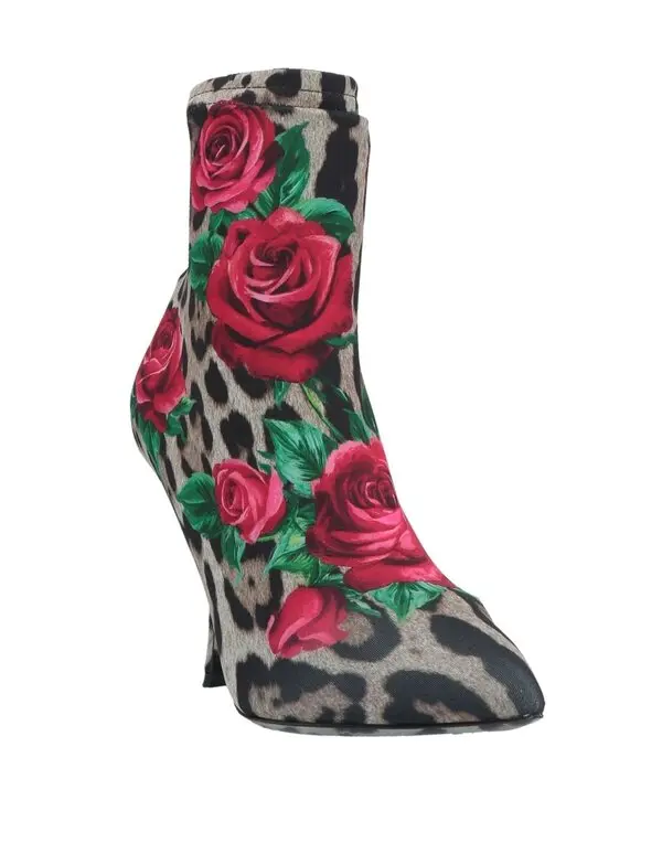 Dolce & Gabbana Pointed-toe Leopard Print Ankle Boots
