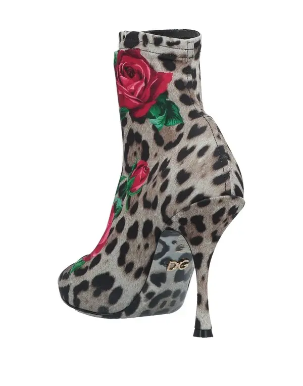 Dolce & Gabbana Pointed-toe Leopard Print Ankle Boots