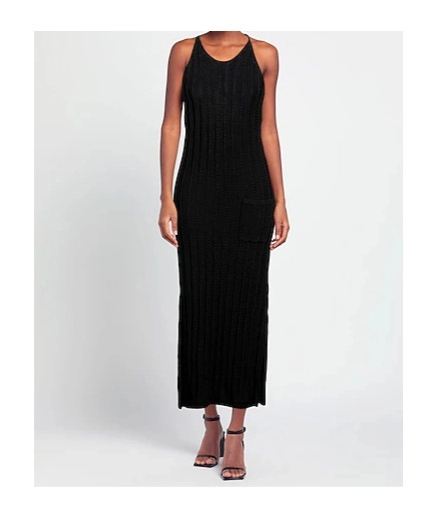 GANNI Sleeveless Halterneck Maxi Dress With Pocket