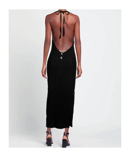 GANNI Sleeveless Halterneck Maxi Dress With Pocket