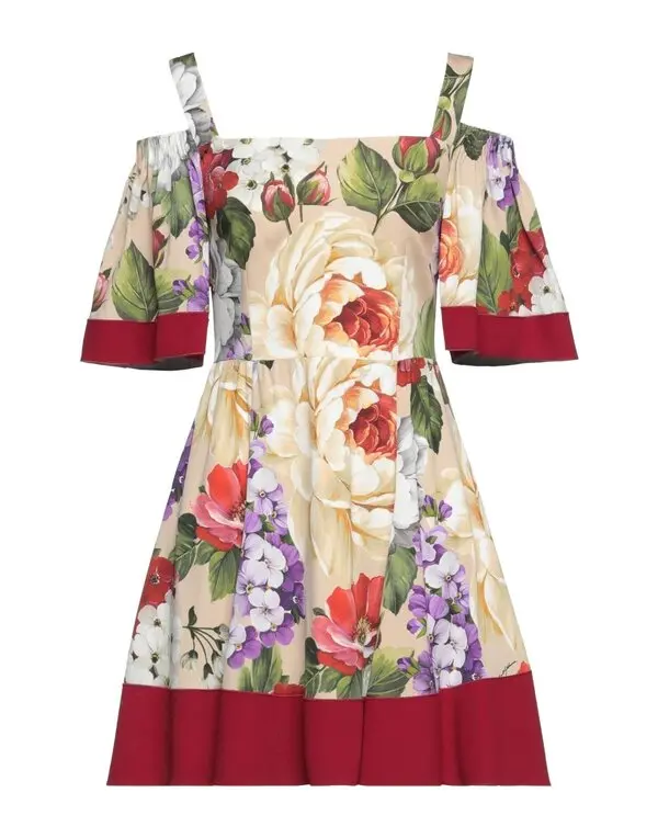 Dolce & Gabbana Floral Print Short Sleeve Mini Dress