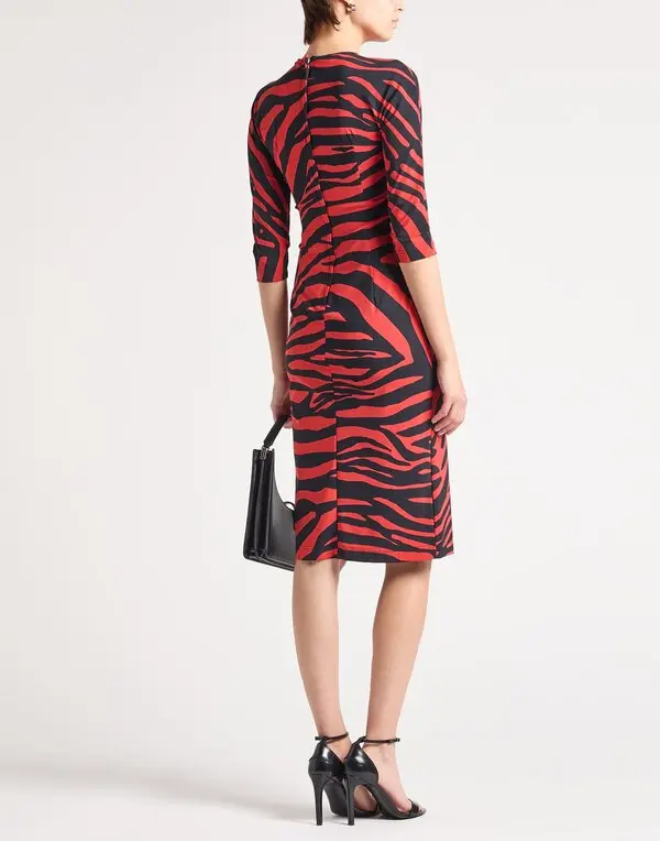 Dolce & Gabbana Zebra Print Crepe Midi Dress
