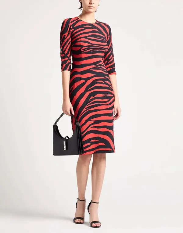 Dolce & Gabbana Zebra Print Crepe Midi Dress