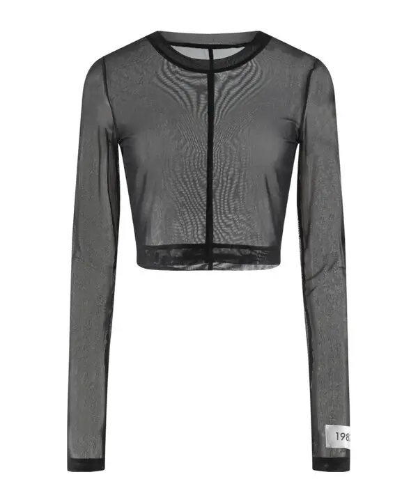 Dolce & Gabbana Solid Color Mesh Long-sleeve Top
