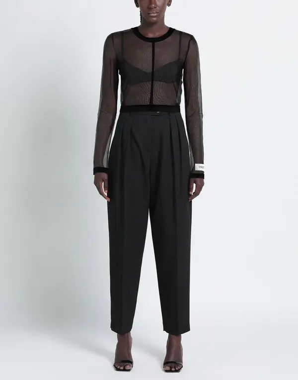 Dolce & Gabbana Solid Color Mesh Long-sleeve Top