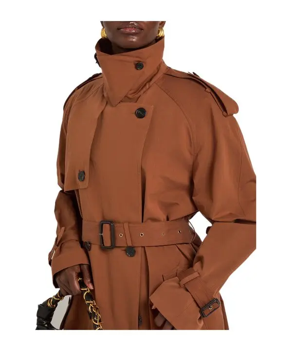 Saint Laurent Double-breasted Cotton And Silk-blend Trench Coat