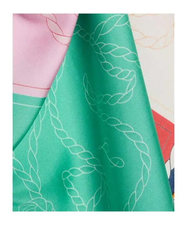 Jacquemus Contrast Color Printed Silk Scarf