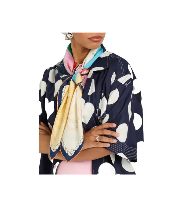 Jacquemus Contrast Color Printed Silk Scarf
