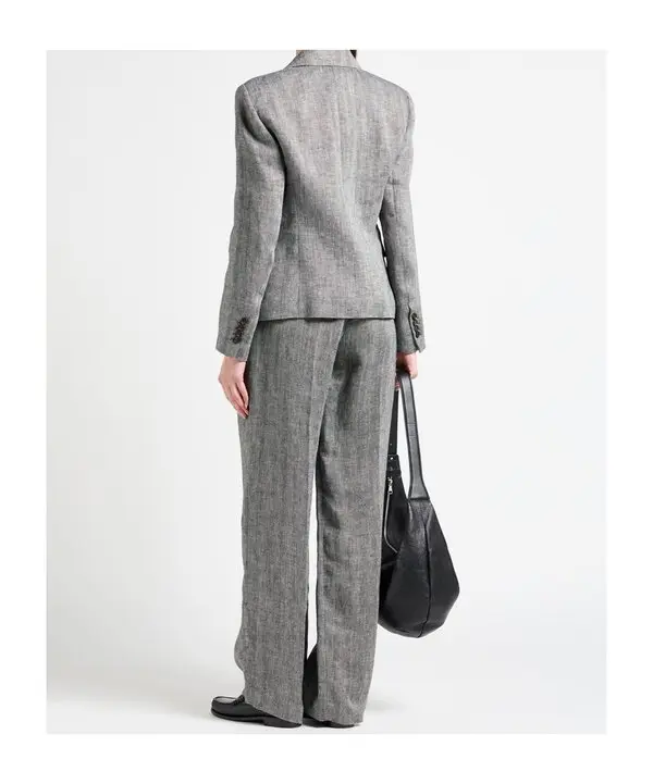 Brunello Cucinelli Single-breasted Herringbone Linen Blazer