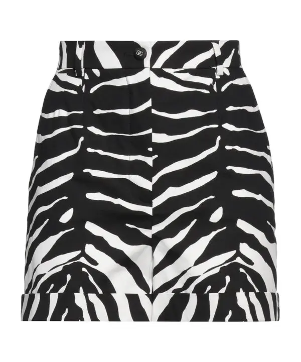 Dolce & Gabbana Zebra-print Stretch Fabric Shorts - Black
