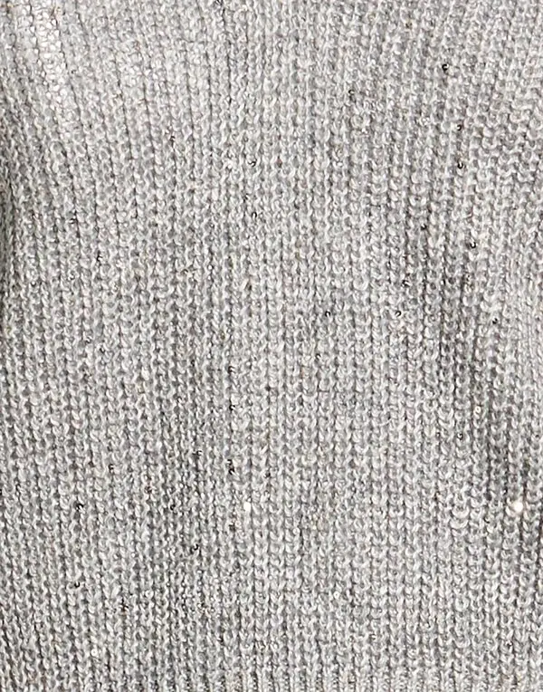 Brunello Cucinelli Lightweight Knitted T-shirt With Sequins - Gray