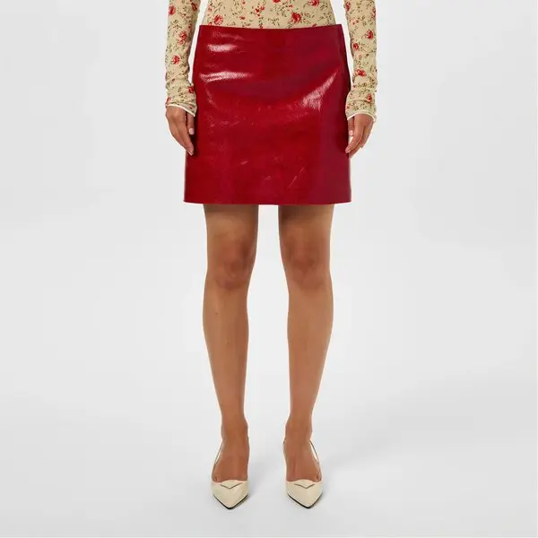 Prada Craquelé Leather Mini Skirt