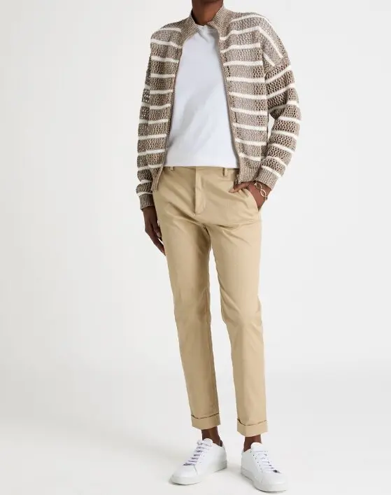 Brunello Cucinelli Two-tone Open-knit Cardigan