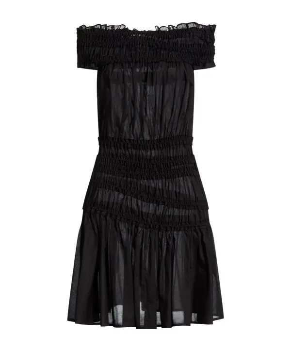 Tory Burch Off-the-shoulder Mini Dress With Elasticated Details