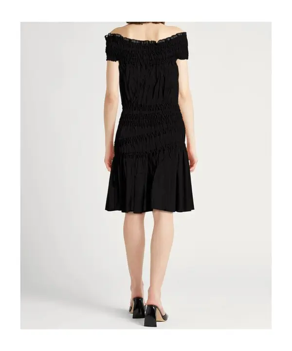 Tory Burch Off-the-shoulder Mini Dress With Elasticated Details