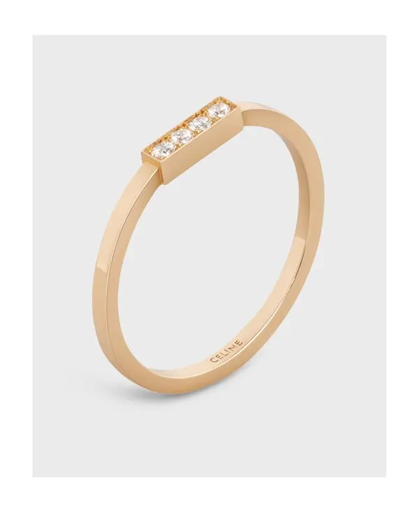 Celine Gold And Diamond Line Ring