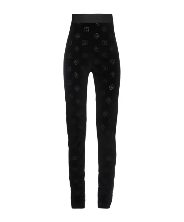 Dolce & Gabbana Velvet Logo Print Pants