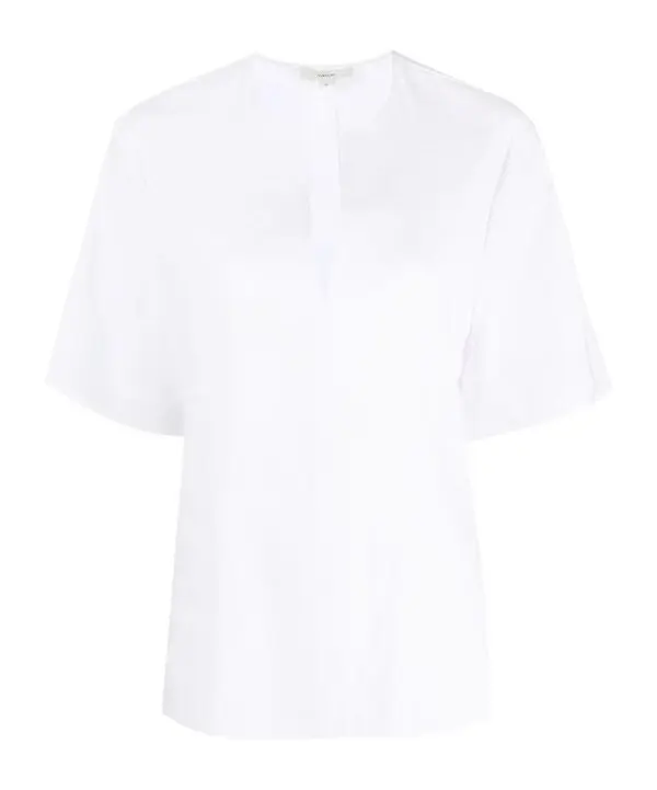 Vince Slit Neck Blouse - White