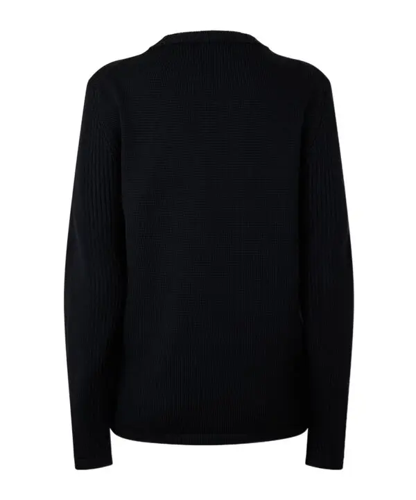Prada Crewneck Wool Sweater With Patch Pocket