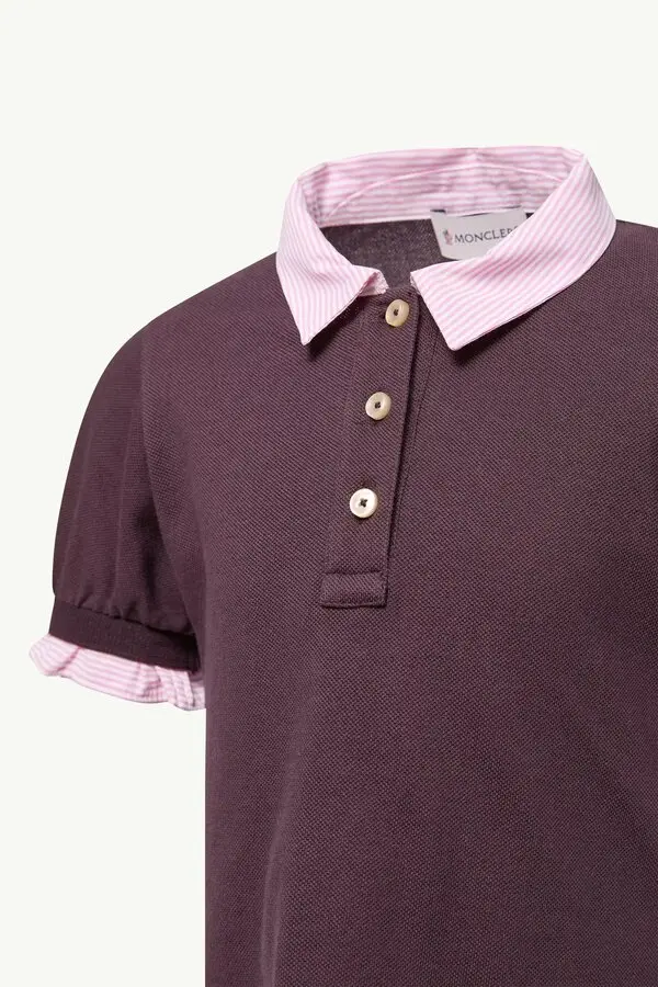 Moncler Ruffled Trim Polo Shirt And Shorts Set