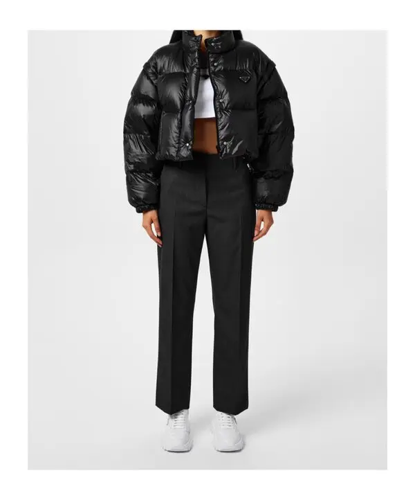 Prada High-waist Pleated Wide Leg Trousers