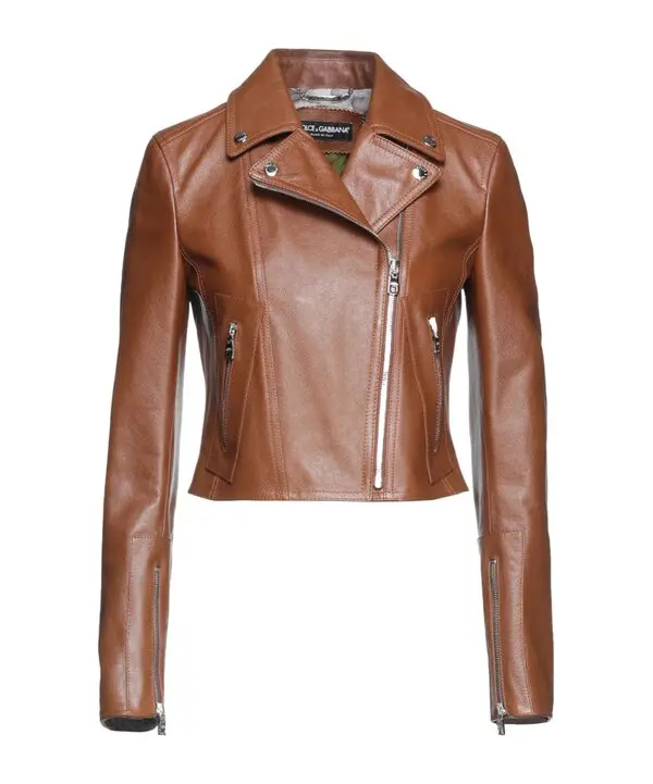 Dolce & Gabbana Minimalist Moto Jacket - Brown