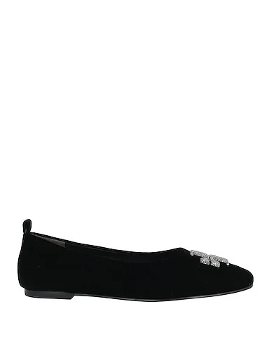 Tory Burch Velvet Ballet Flats With Crystal Embellishments