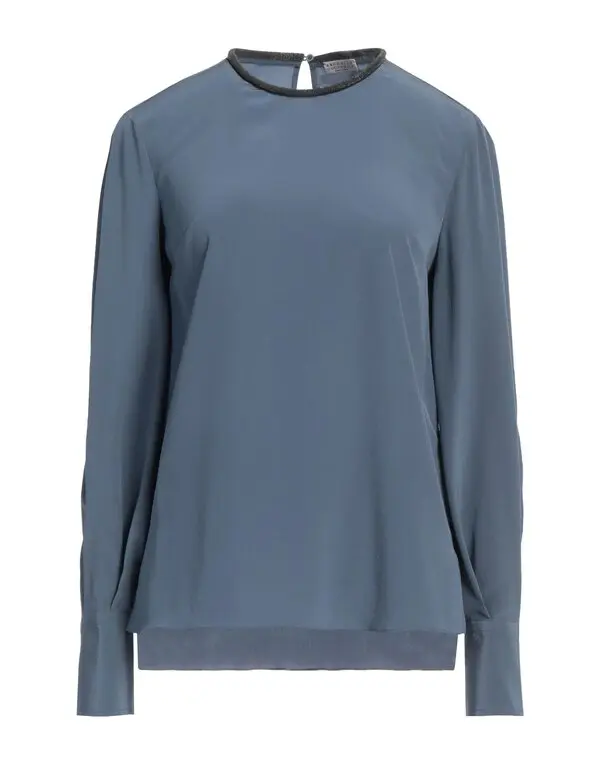 Brunello Cucinelli Solid Color Long Sleeve Top