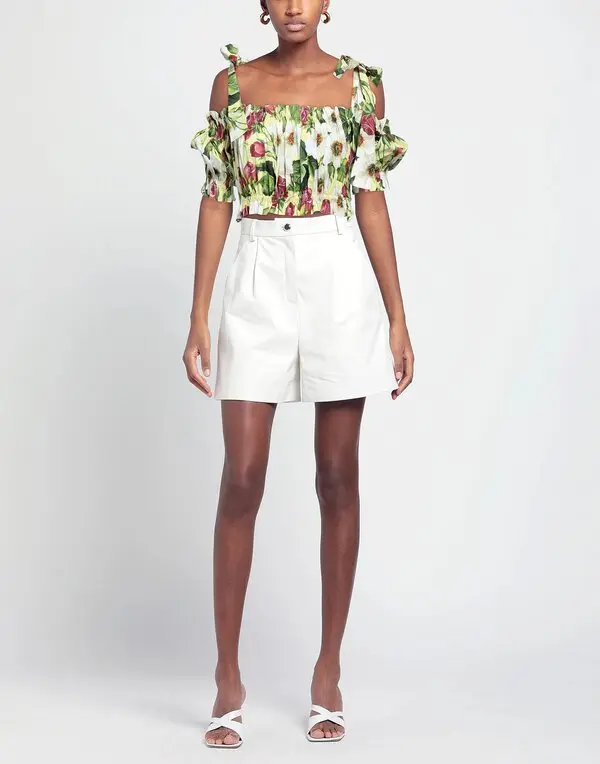 Dolce & Gabbana Floral Printed Off-shoulder Short Sleeve Top
