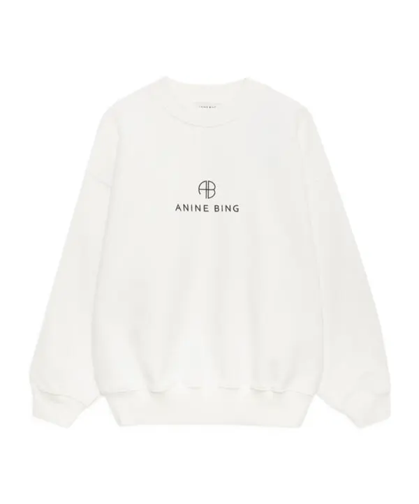 ANINE BING Long Sleeve Crewneck Sweatshirt With Logo