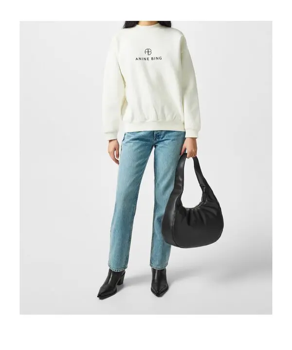 ANINE BING Long Sleeve Crewneck Sweatshirt With Logo