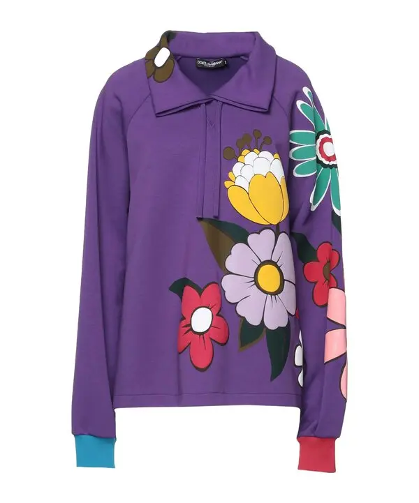 Dolce & Gabbana Printed Long-sleeve Turtleneck T-shirt - Purple