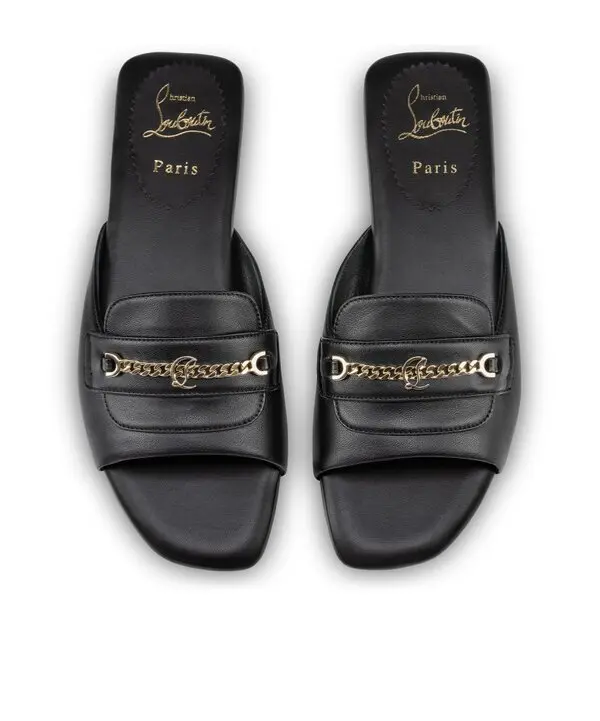 CHRISTIAN LOUBOUTIN Miss Mj Slip-on Mules With Chain Detail