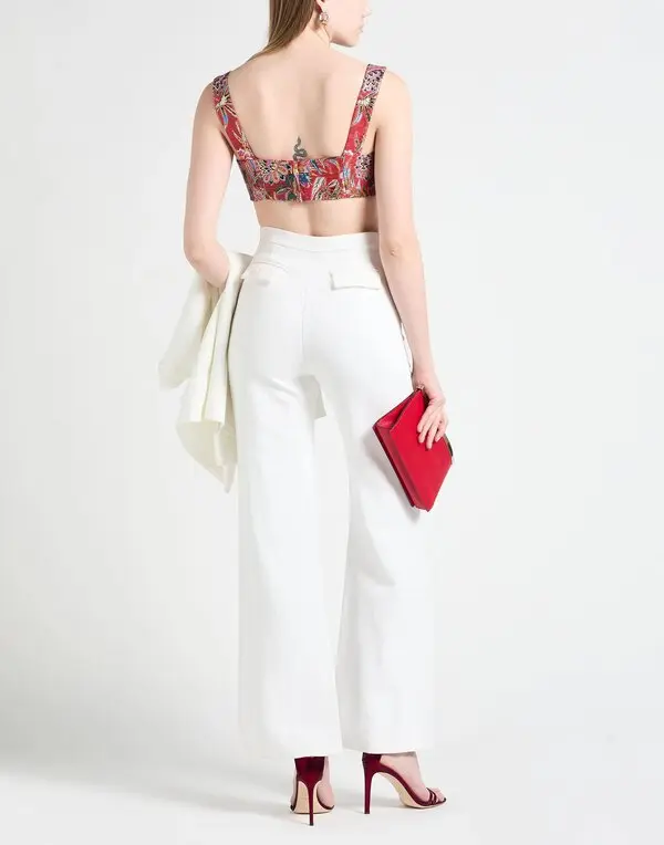 Dolce & Gabbana Sleeveless Floral Brocade Sweetheart Neckline Crop Top