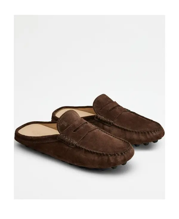 TOD'S Gommino Bubble Suede Mules - Brown