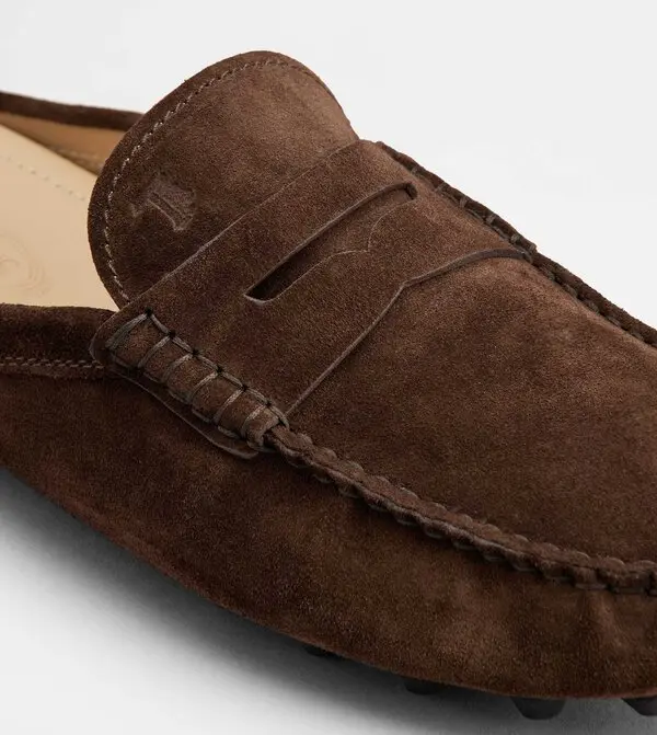 TOD'S Gommino Bubble Suede Mules - Brown