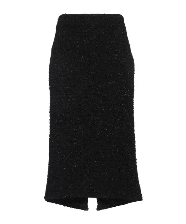 Balenciaga Tweed Pencil Skirt With Front Slit