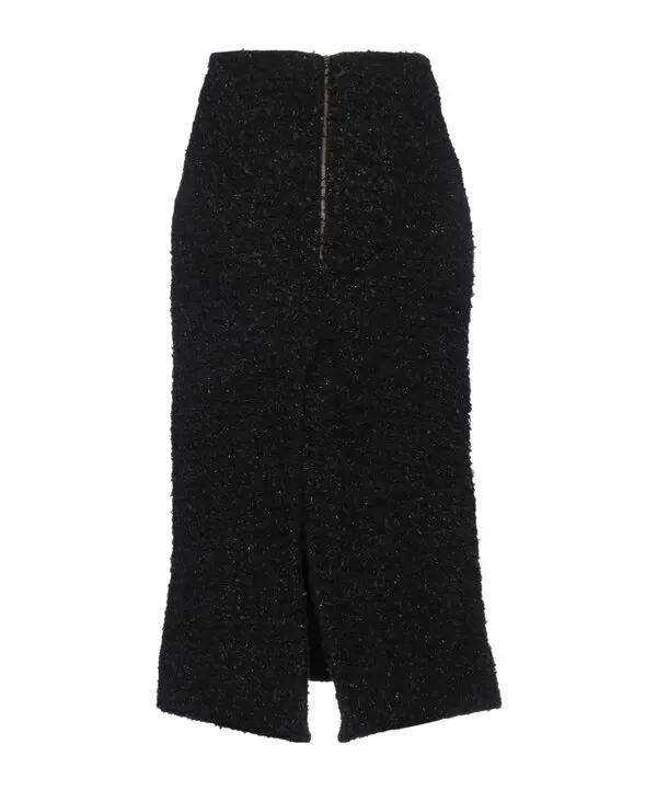 Balenciaga Tweed Pencil Skirt With Front Slit