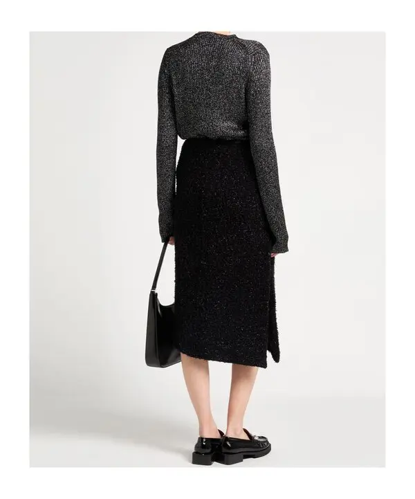 Balenciaga Tweed Pencil Skirt With Front Slit