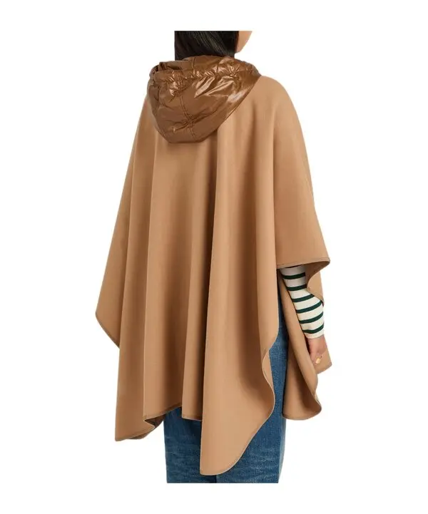 Moncler Hooded Belted Wool-blend Cape Coat - Brown