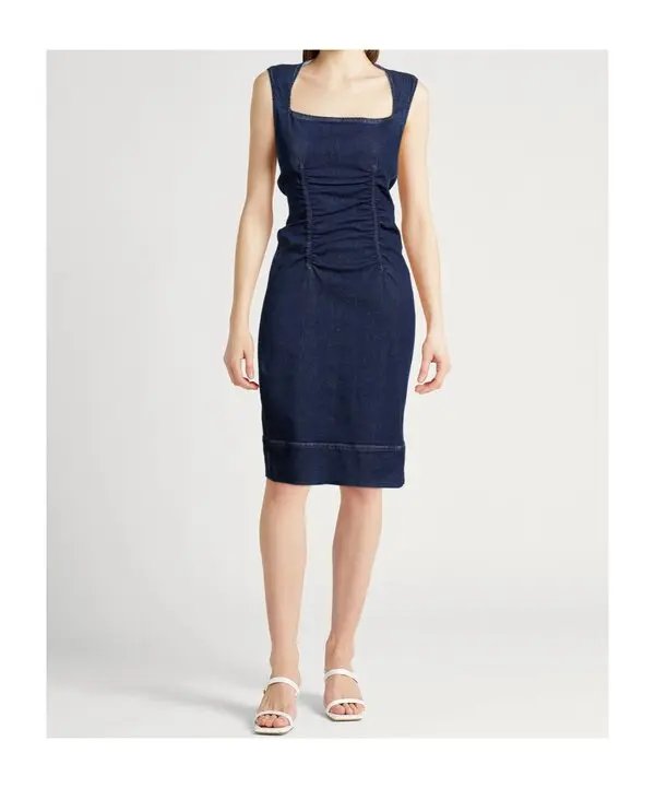 Sportmax Square Neck Denim Dress