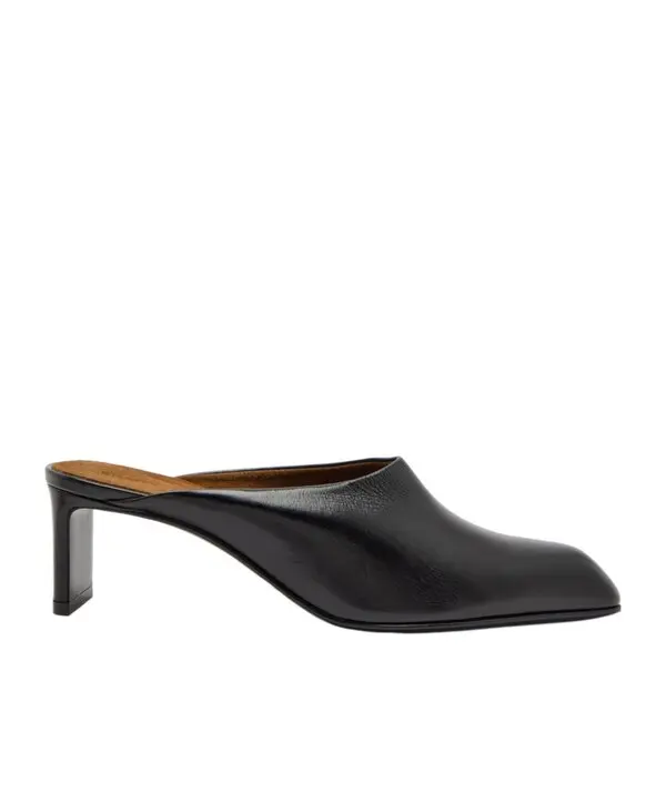 Khaite Glossed Leather Mules