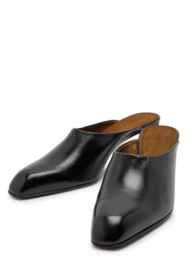 Khaite Glossed Leather Mules