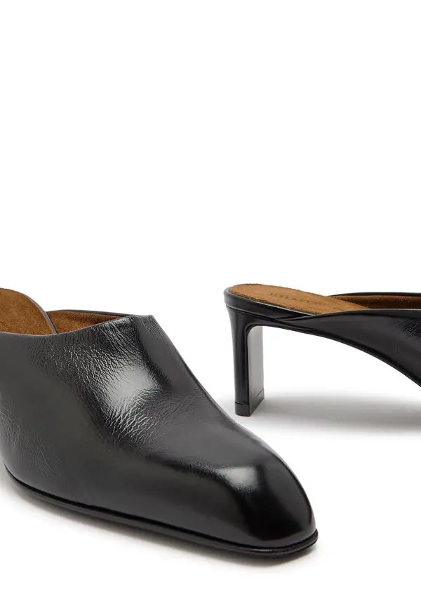 Khaite Glossed Leather Mules