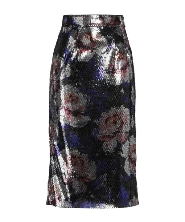 Dolce & Gabbana Sequins Flared Skirt - Black