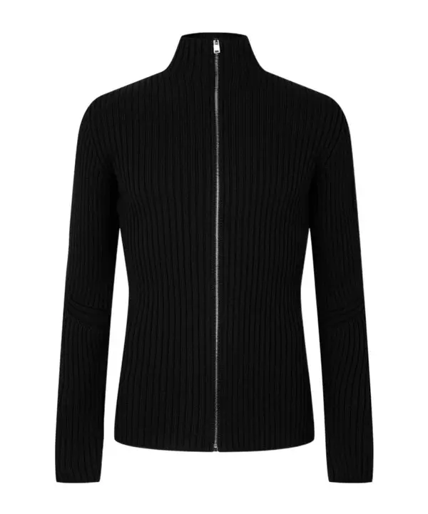 Prada Zip-up Ribbed Sweater
