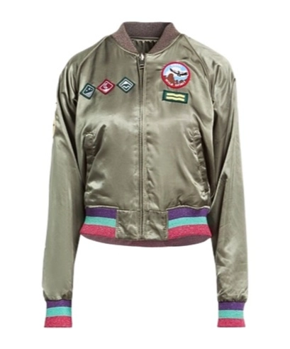 DIESEL® Satin Bomber Jacket With Patches