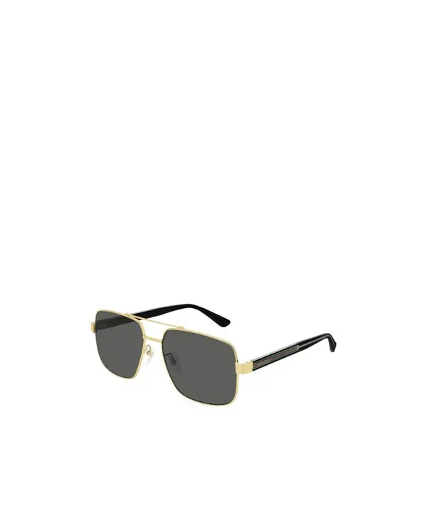 Gucci Aviator Sunglasses With Curved Temples - Gray