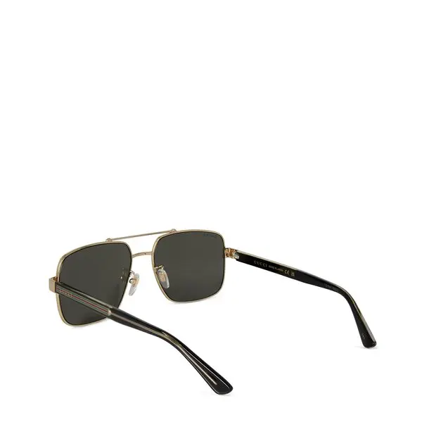 Gucci Aviator Sunglasses With Curved Temples