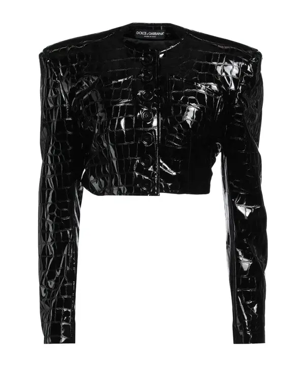 Dolce & Gabbana Minimalist Leather Jacket - Black